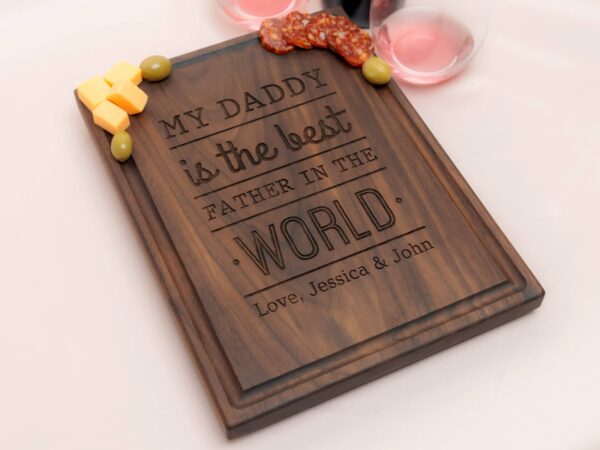 Personalized, Engraved Cutting Board with Best Daddy Design for Father ...